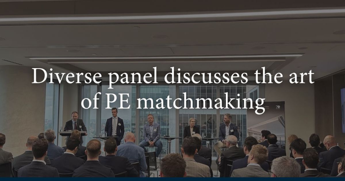 Diverse panel discusses the art of PE matchmaking